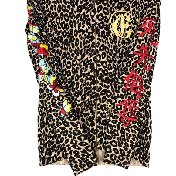 Ed Hardy | Tops | Ed Hardy Y2k Vintage Animal Print Zip Front Hood ...